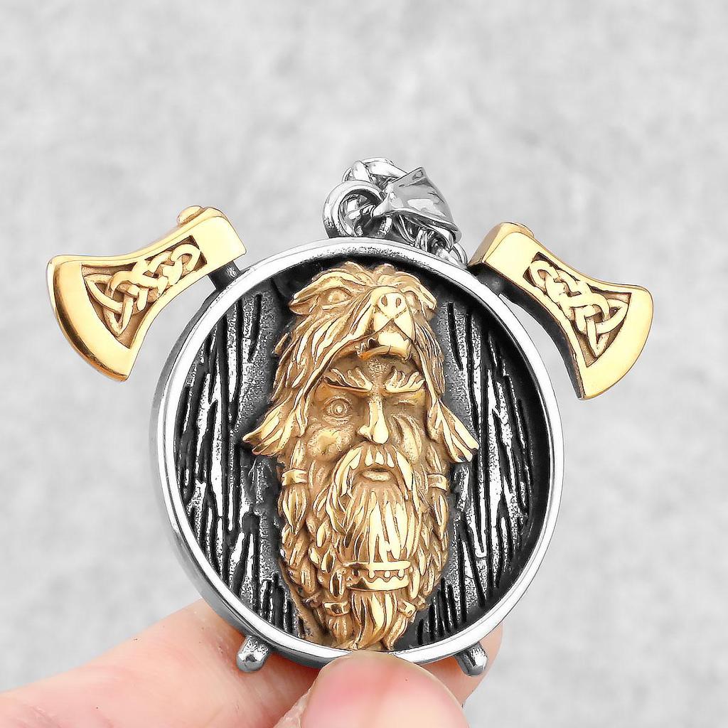 Cheap Nordic Mythology Viking Berserker Rune Double Axe Pendant ...
