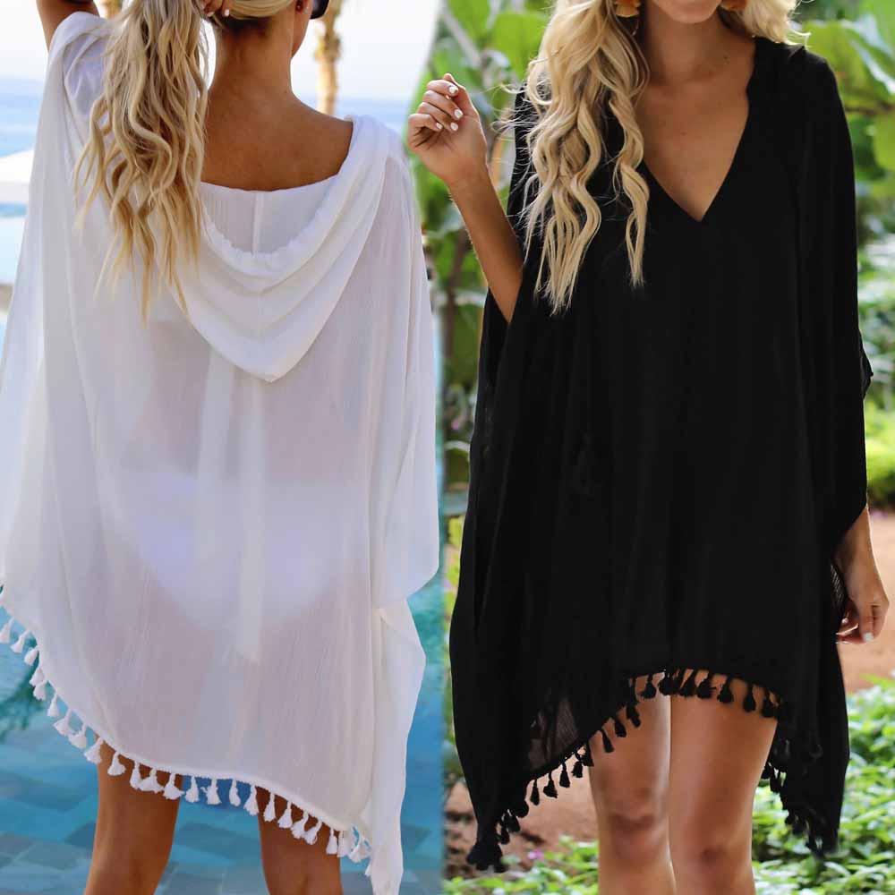 Cheap Women Summer Fashion Chiffon Hooded Coat Tops Suit Bikini ...