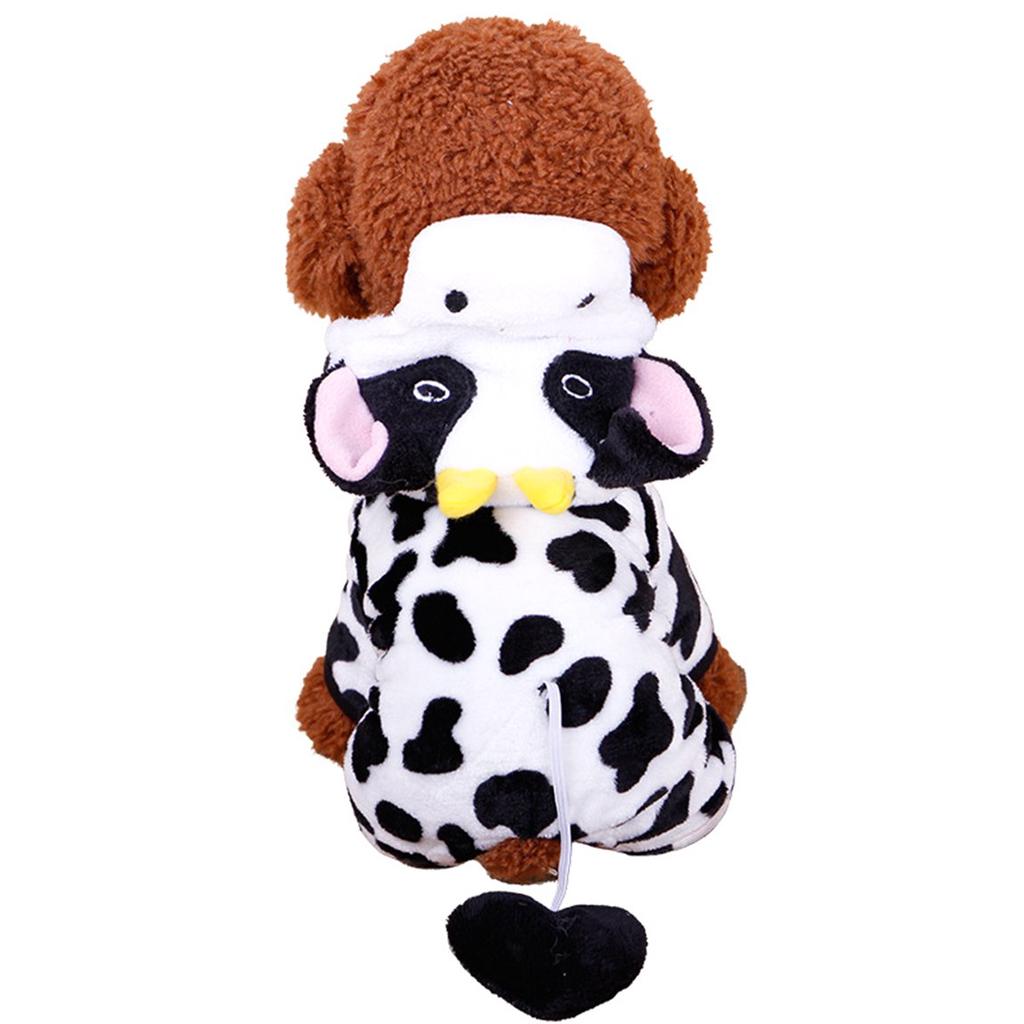 Buy Super Warm Coral Velvet Dog Coat Cosplay Milk Cow Dog Jacket Dog ...