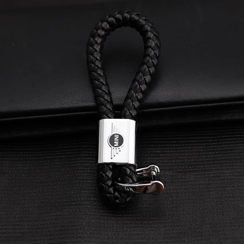 Buy 1PC Hand Woven Leather Car KeyChain Key Ring Detachable Metal ...
