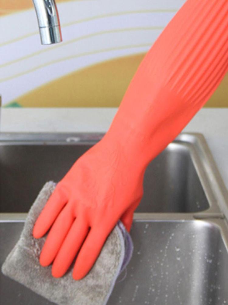 Buy Home Long Rubber Gloves For Kitchen Dishwashing House Color ...