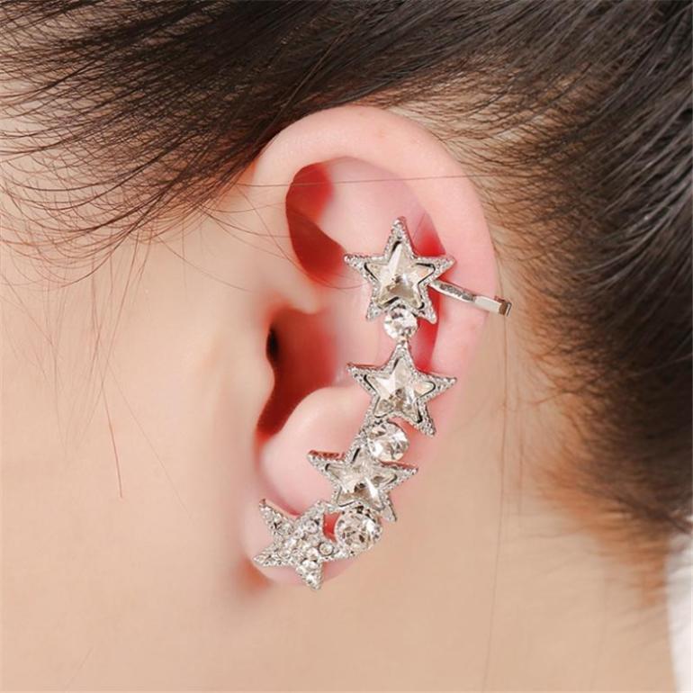One Side Star Ear Bones Earrings Beautiful Fashion Exaggerate Earings ...