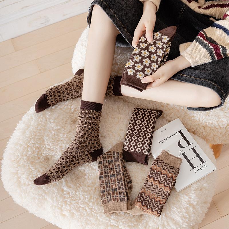 Buy 1Pair High Quality Plaid Pattern Women Socks Winter Warm Long Socks ...