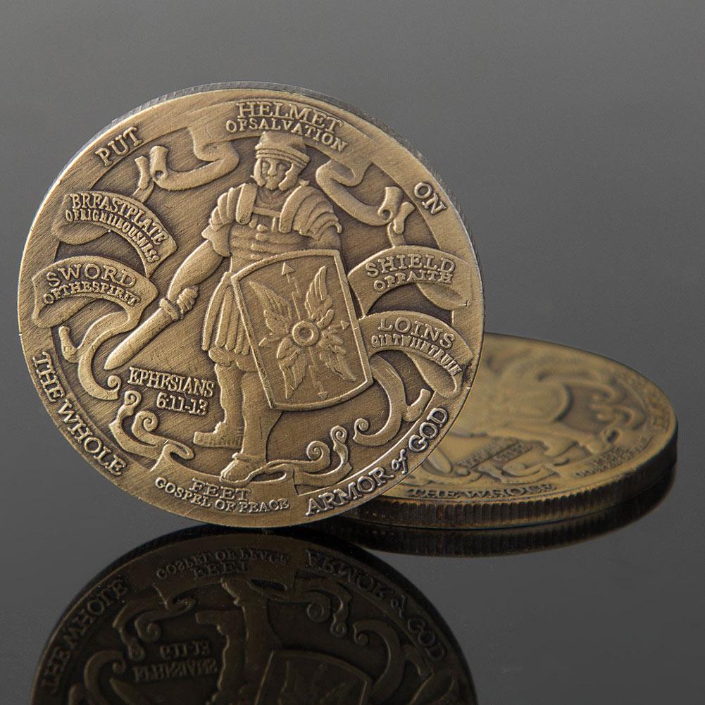 Buy Souvenir Coin Collections Greek Peace Patron Saint Helmet Shield ...
