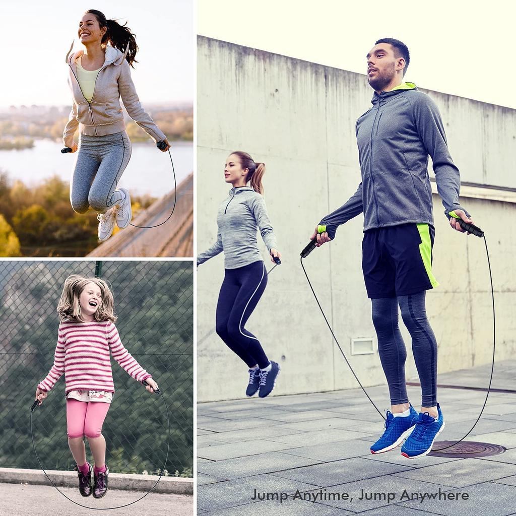 Cheap Jump rope, adjustable steel jump rope workout for women, men and ...