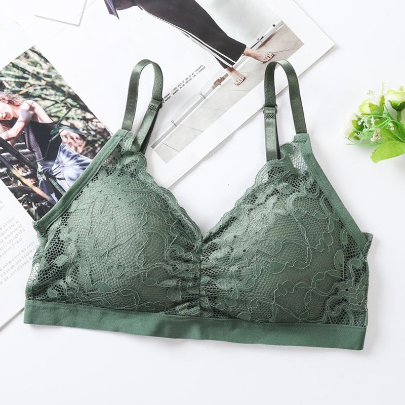 Buy Women's Fashion Lace Flower Back Stretch Bra Seamless Push-up Bra ...