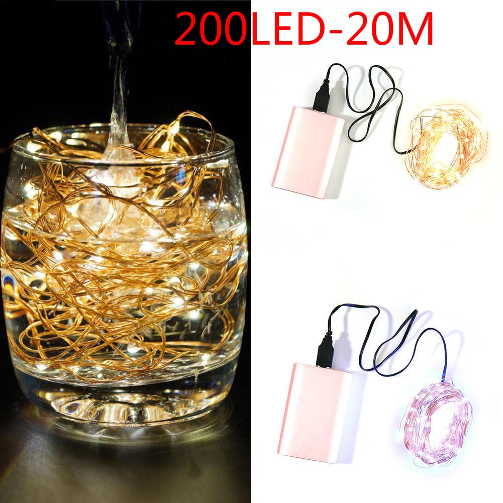 Buy 20M 200Led Colorful Manual Copper String Light USB Interface at ...