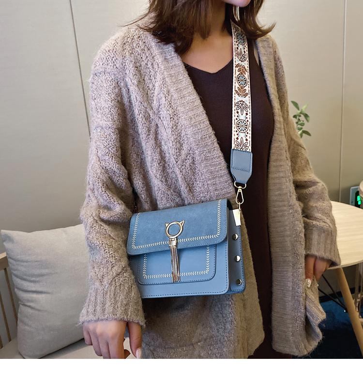 Buy Women Fashion Wide Strap Tassels Shoulder Bag Leather Crossbody ...