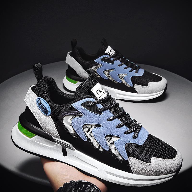 Men's Low-top Sports Shoes Leisure Lace-up Color-blocking Breathable ...