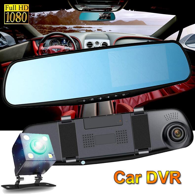 4.3 Inch 1080P HD Car Camera Video Driving Recorder Rearview Mirror ...
