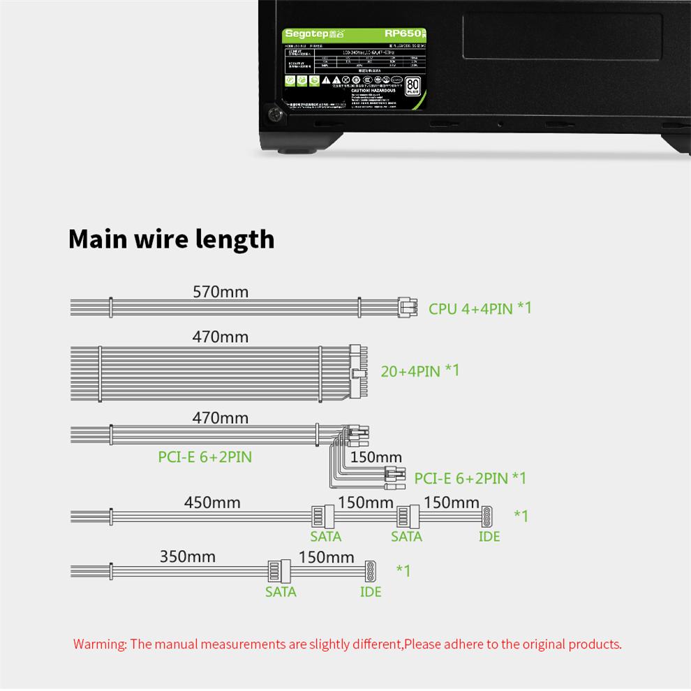 Buy Segotep RP650 550W Esport Power Supply 80 Plus Standard PSU ATX ...