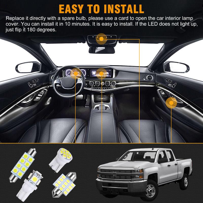 168 Led Bulb 6-Piece Green LED Interior Light Kit - T10 & 42mm Map Dome ...