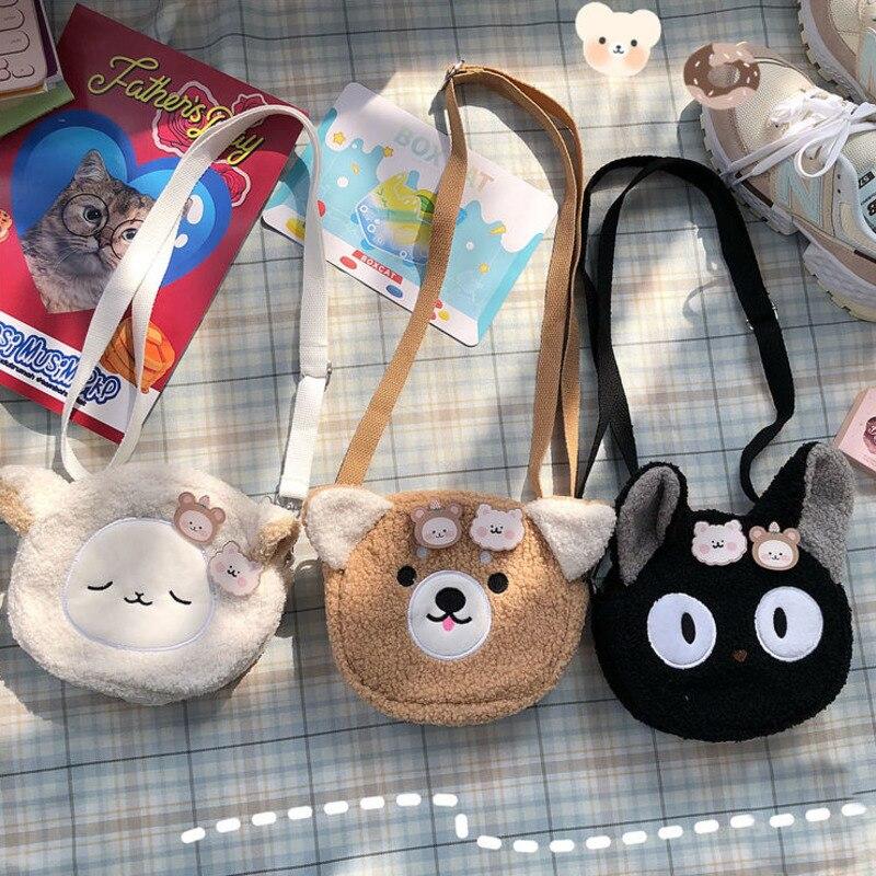 Buy Cartoon Cute Plush Messenger Bag Female Shoulder Bags Retro Girl ...