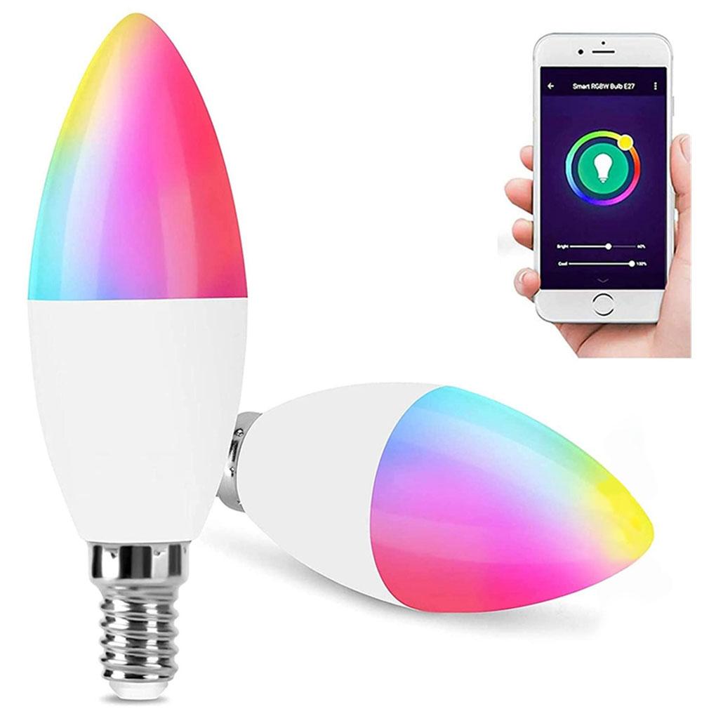 💰Compra online de Smart WiFi Tuya LED Light E14 C37 Brightness Dimmable RGB Voice Control Bulbs ...
