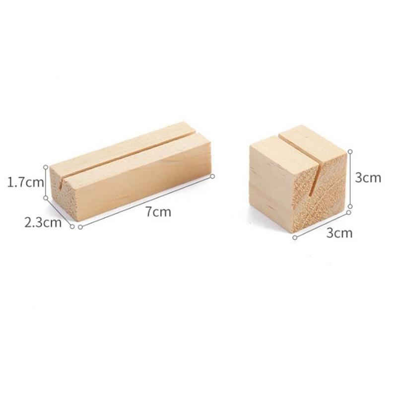 Buy 10Pcs Wooden Po Stand Business Card Holder Rectangle Card Clip ...