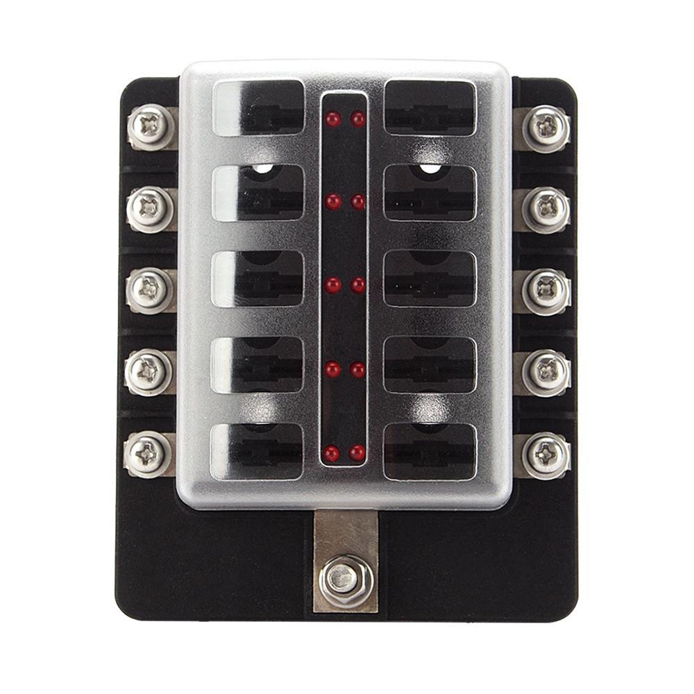 Cheap 10 Way Blade Fuse Box Holder Fuse Blocks with Red LED Indicator ...