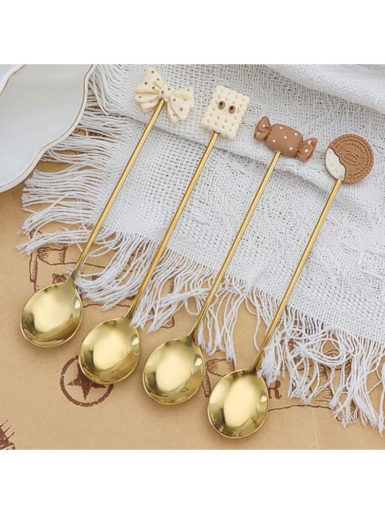 Buy Coffee Spoon Tea Spoon 304 Stainless Steel Tableware Utensil Gold ...