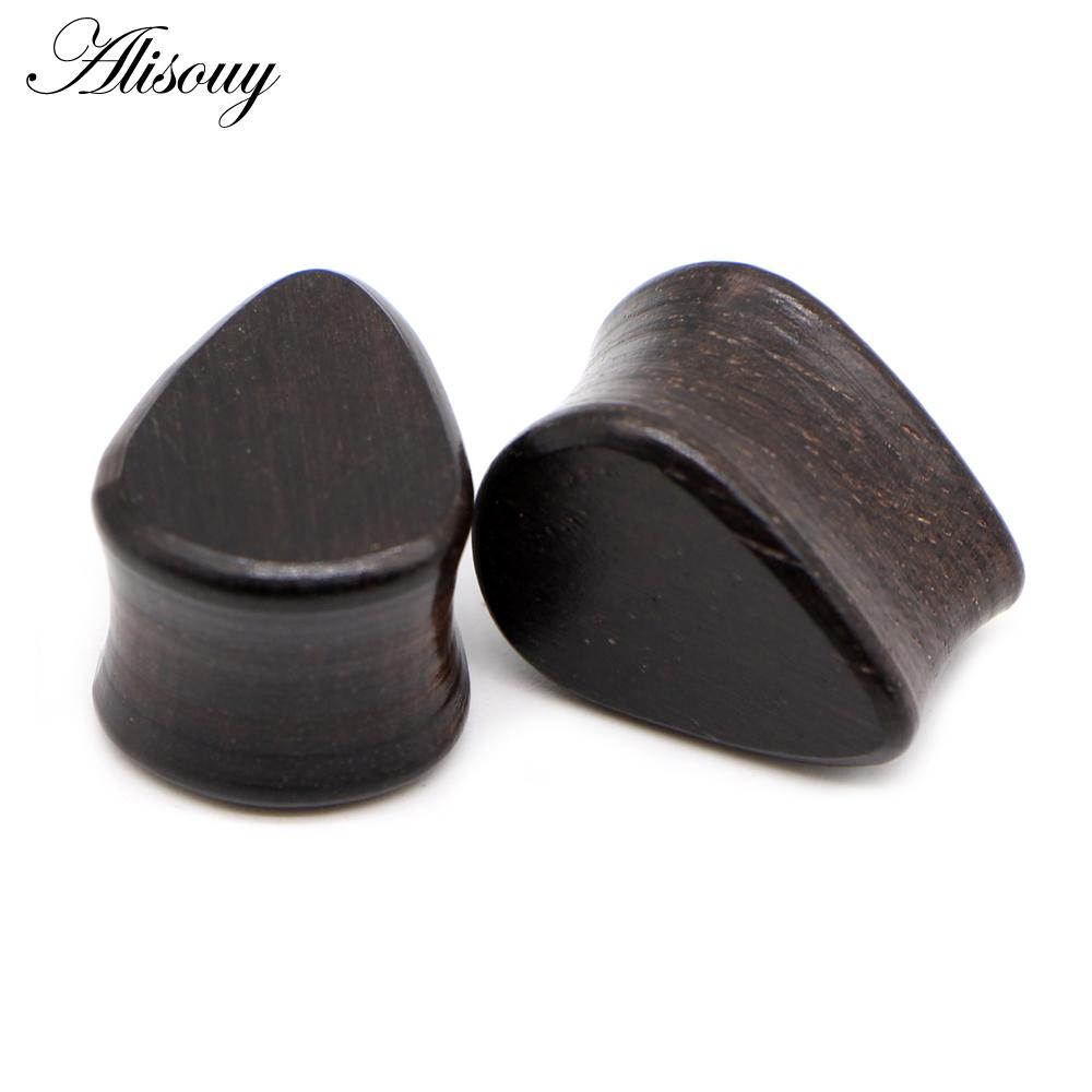 Buy Alisouy 2pcs Wooden Solid Ear Plugs Gauges Saddle Flesh Tunnel Ear ...