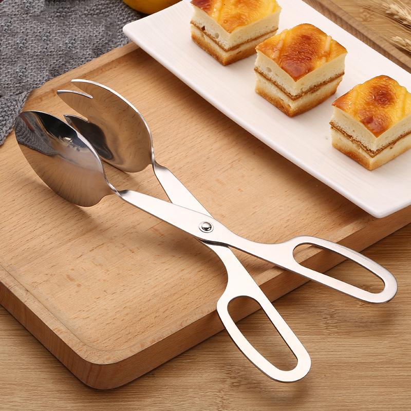 Stainless Steel Scissor Fork Spoon Salad Clip Salad Food BBQ Bread ...
