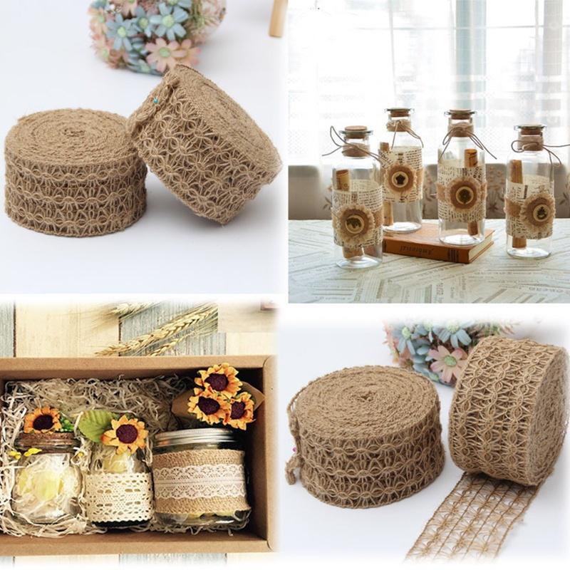 Buy Openwork Flowers Lace Decoration Material Weaving Handmade DIY Hemp ...