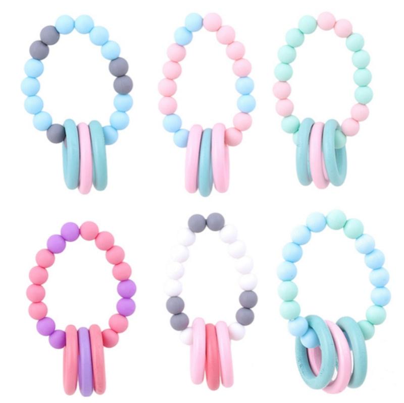 Buy Newborn Baby Silicone Teether Crochet Wooden Beads Safe Nature ...