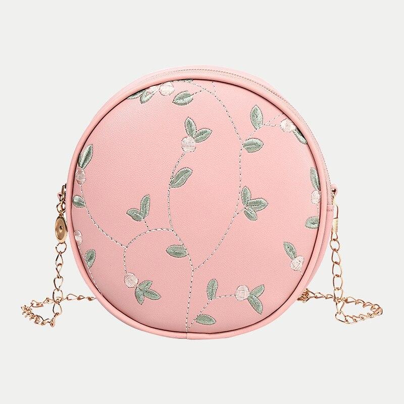 Buy Fashion Embroidered Shoulder Bags For Women Simple Style Round ...
