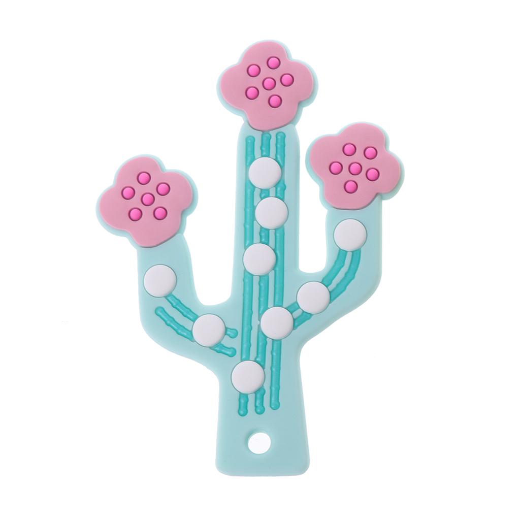Buy Cactus Teether Baby Teething Pendant Nursing Soft Silicone Beads ...
