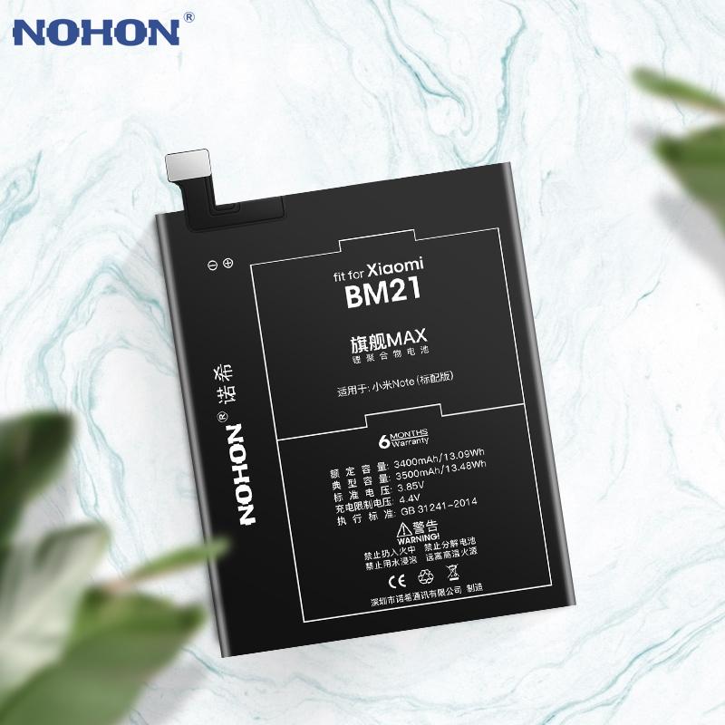 Buy NOHON Battery For Xiaomi Mi Note Pro BM21 BM34 High Capacity ...