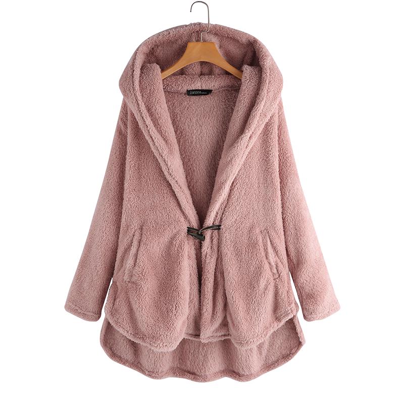 Buy Winter Women's Long Fluffy Jackets Long Sleeve Hoodies Coats Casual ...