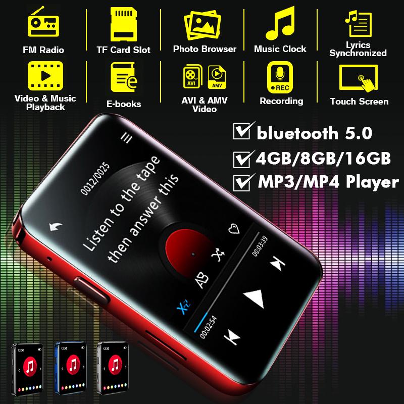 4GB/8GB/16GB MP3 Music Player Portable bluetooth 5.0 HIFI Lossless ...