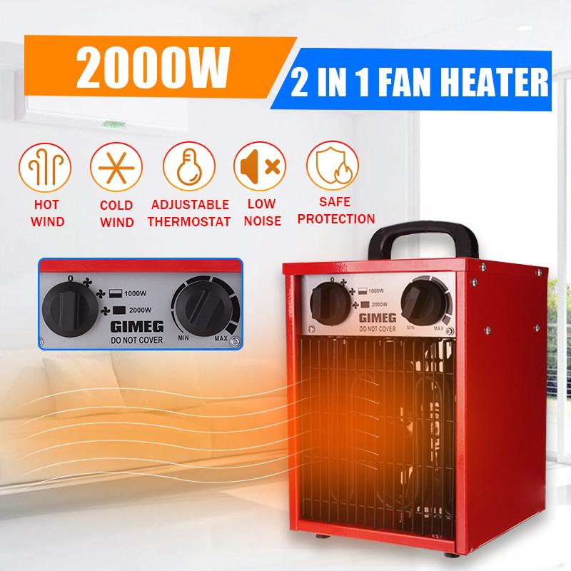 220V 2KW 2in1 Portable Mini Electric Heater Cooler Desktop Energy ...