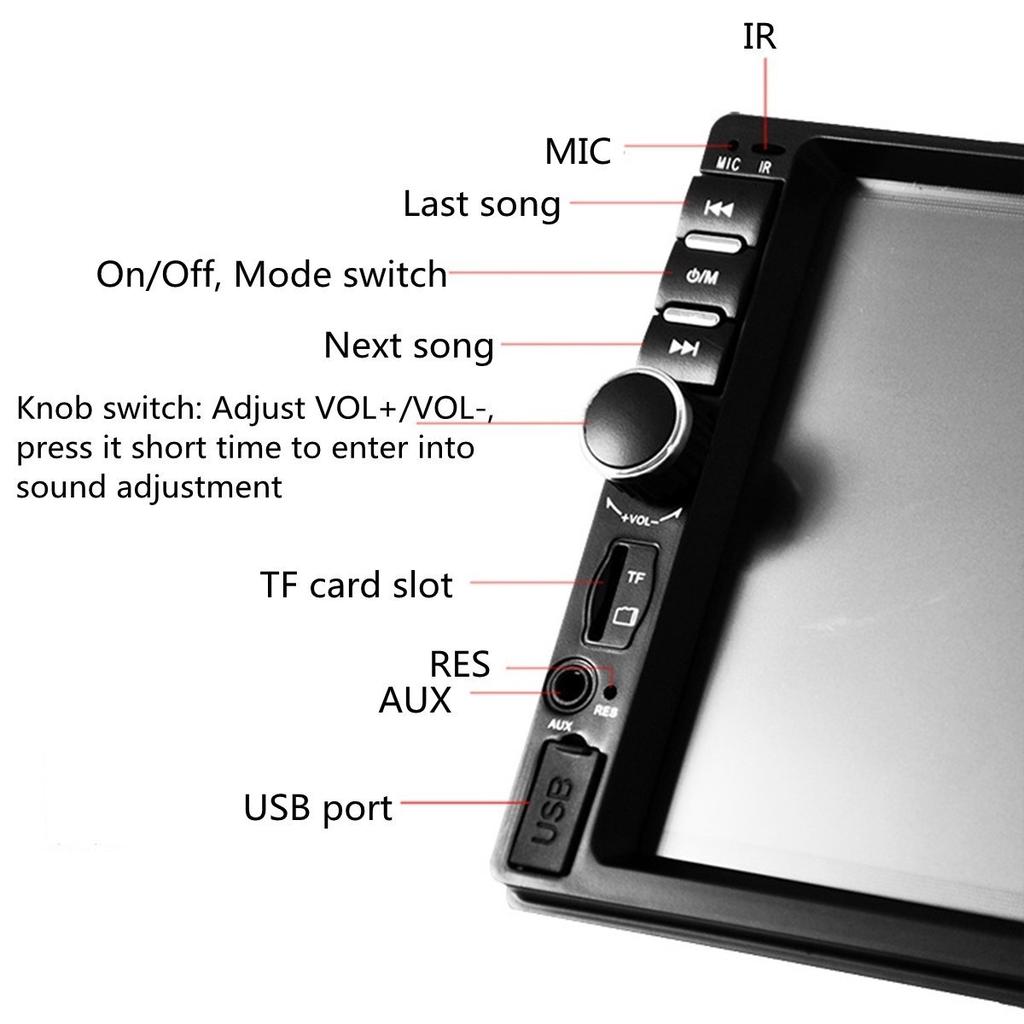 Buy 7" Screen 2Din Bluetooth LCD Touch Screen Car Radio Stereo USB SD ...