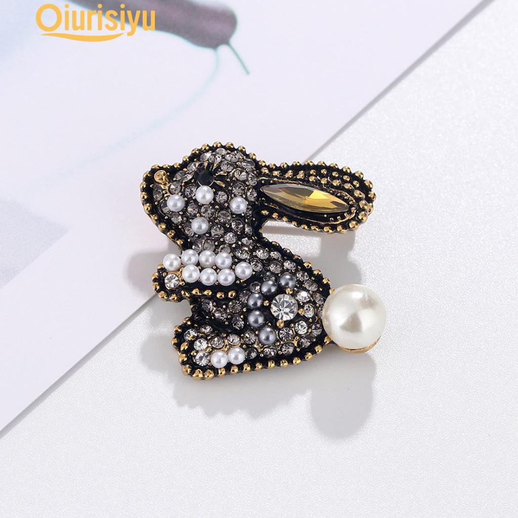 Cheap Rabbit Rhinestone Inlaid Brooch | Joom