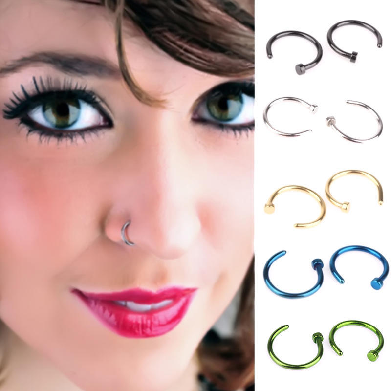 1pc Ringe Nase Nägel C Typ offen Hoop Ringe Schmuck Nasenklammer auf ...