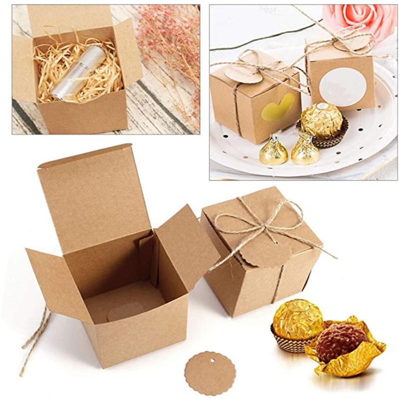 Cheap 50pcs Square Kraft Paper Gifts Box With Rope Diy Retro Style ...