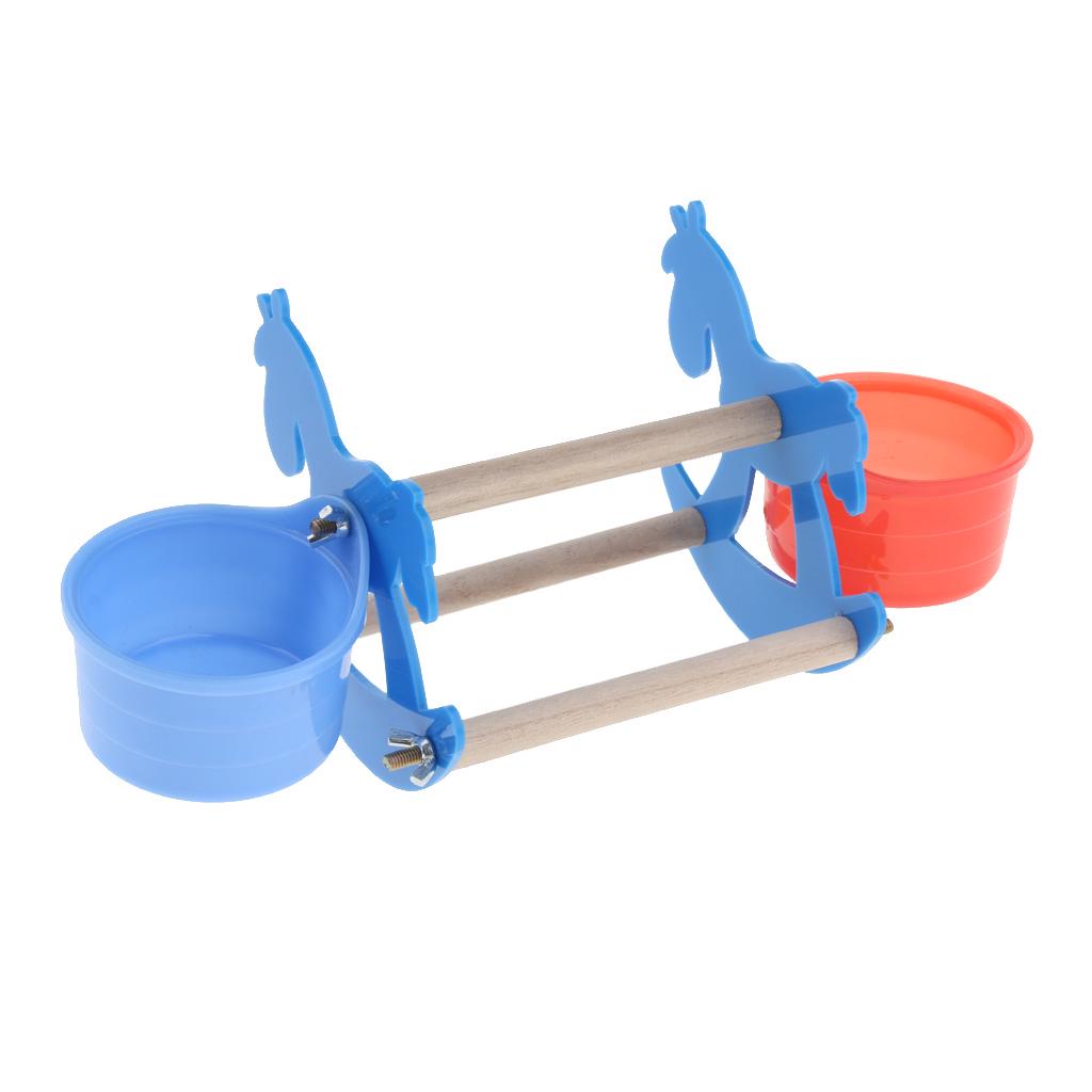 Buy Parrot Rocking Chair Toys Wooden Horse Bird Stand with 2 Food Cup S ...