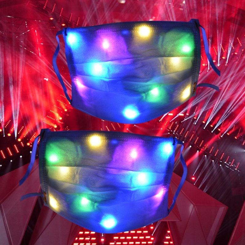 LED Rave Mouth Mask Luminous Light Men Women Face Mask Music Party ...