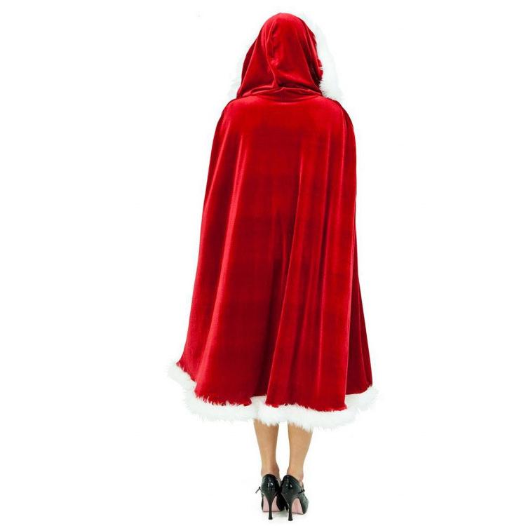 Buy Women Christmas Mrs Santa Claus Cloak Xmas Costume Cappa Cloak Cape ...