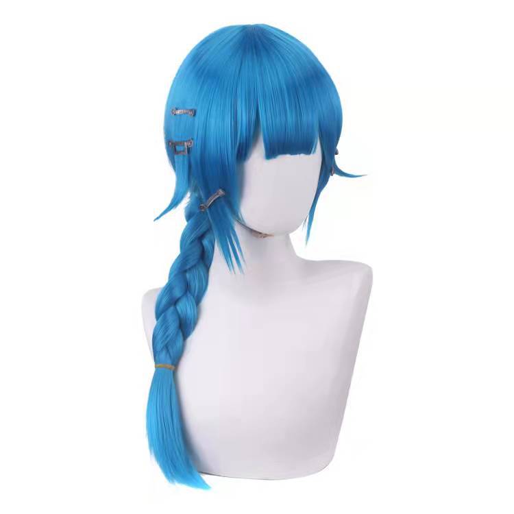 Buy LOL Jinx Cosplay Wig Jinx Blue Braids The Loose Cannon Wig with ...
