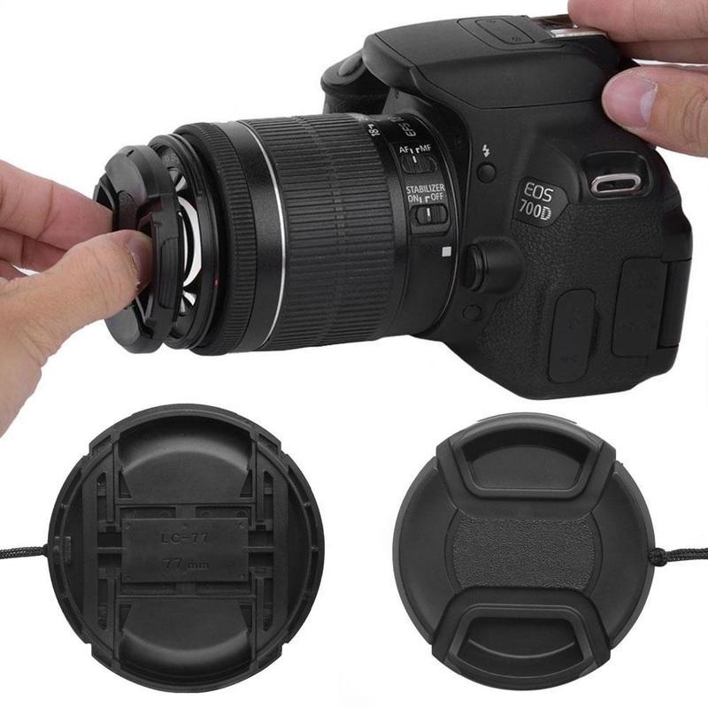 Buy Universal 77mm Front Lens Cap Hood Cover Center Snap On For DSLR SLR Camera at affordable ...