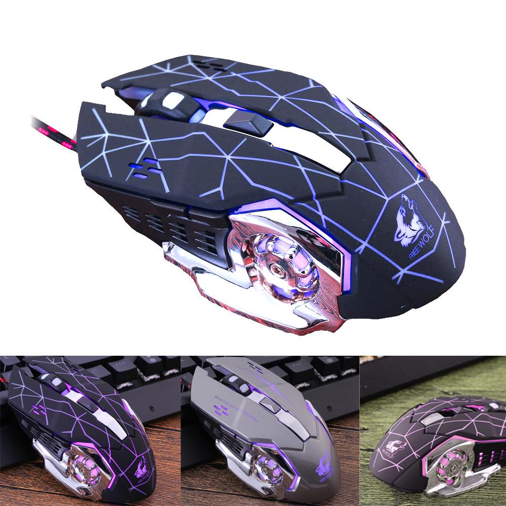 Wired LED Light 4000 DPI Optical Usb Ergonomic Pro Gamer Gaming Mouse ...