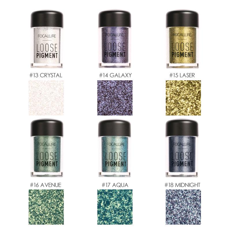 FOCALLURE 18 Colors Glitter Eyeshadow Cosmetic Makeup Diamond Lips ...