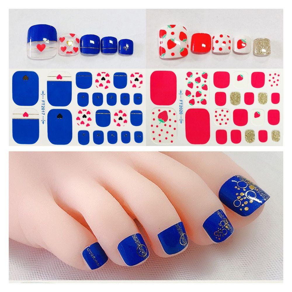 Toenail Art Decals Women Shiny Toenail Strips Full Cover Toenail ...