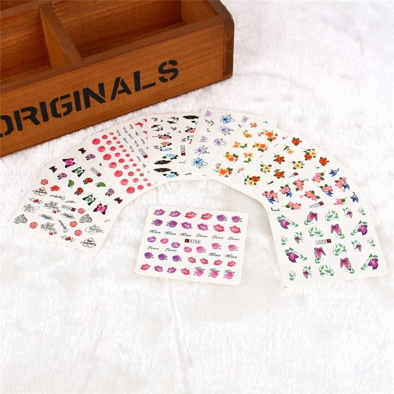 Buy 50 Sheets DIY Flower Water Transfer Nail Sticker Decals Nail ...