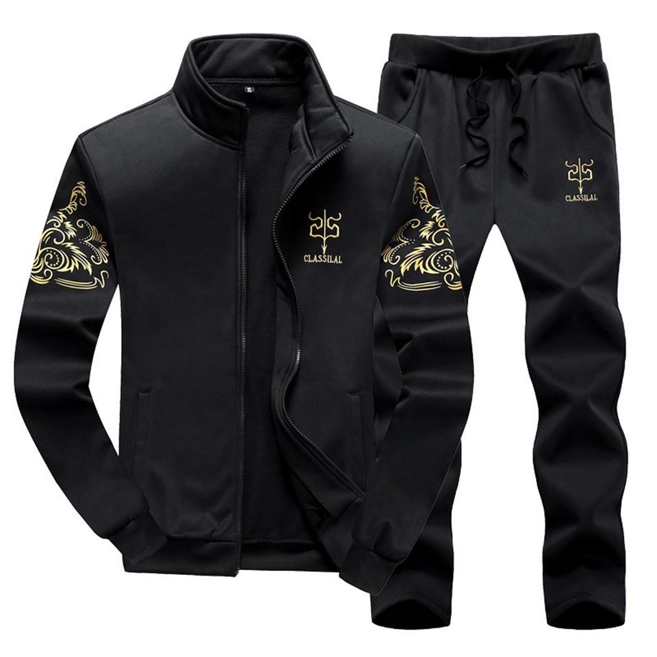 Buy Men Tracksuit Sets Spring Autumn Clothing Jacket+Pants Sweatshirts ...