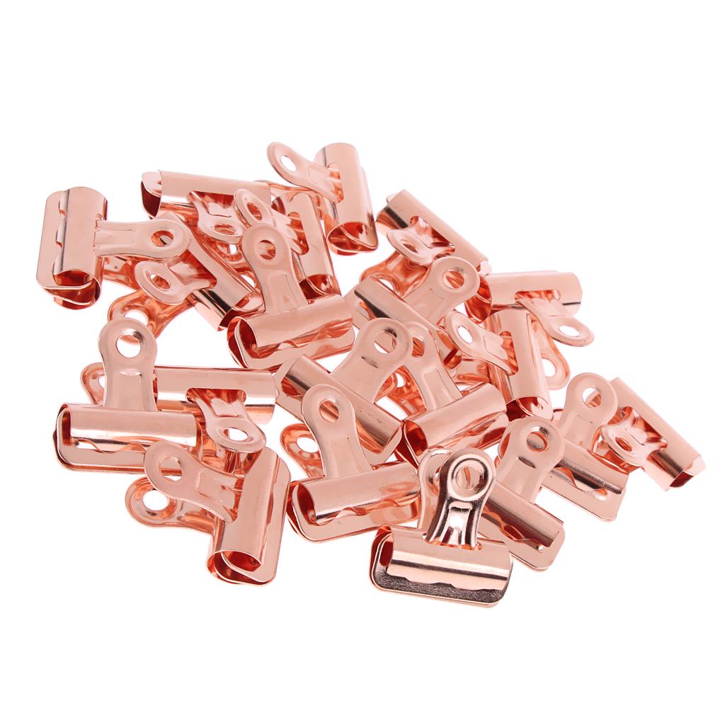 Buy 20 Pieces 25mm Metal Bulldog Clips Letter Grip Office Supply Rosy ...