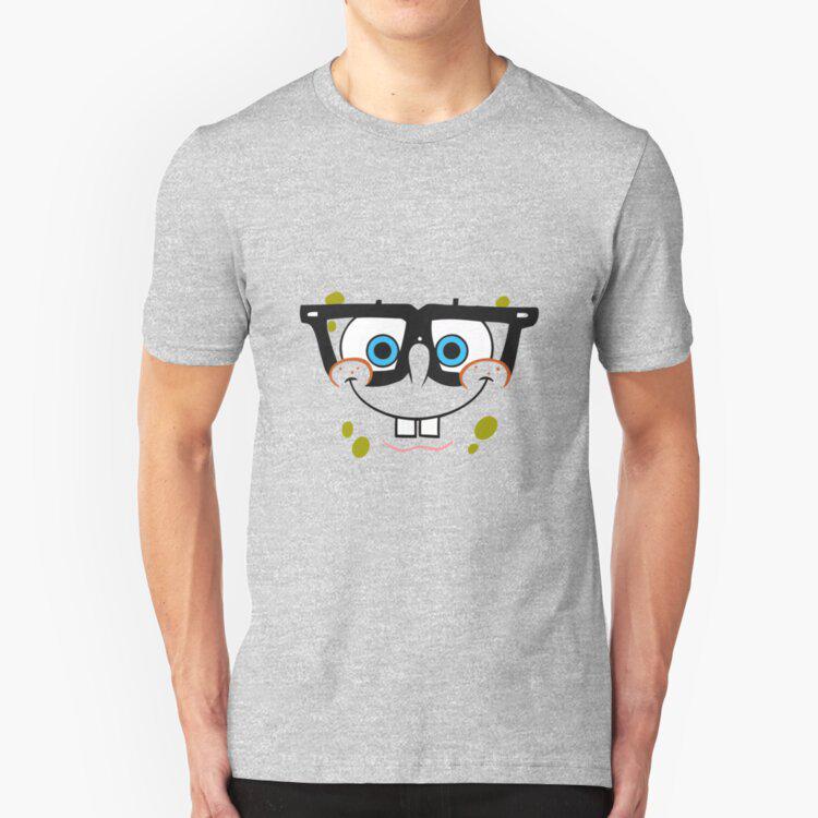 Buy SpongeBob Squarepants Geek Face T Shirt Summer Men TShirts Shirt ...