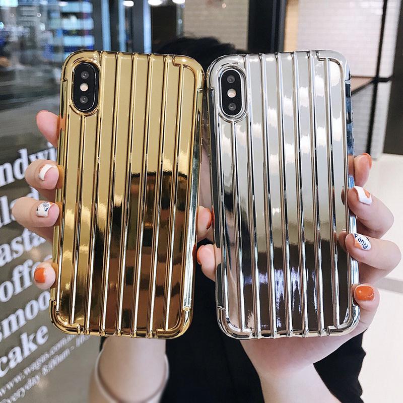 Buy Luxury Plating Suitcase Shape Case Soft Silicone Slim Phone Cover ...