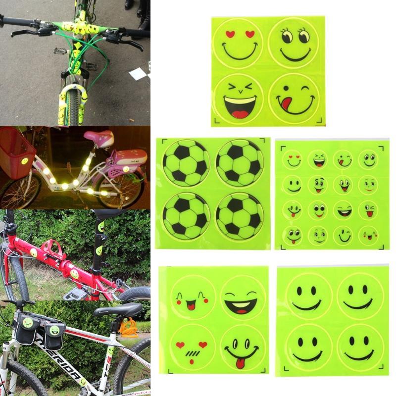 Buy Reflective Funny Bicycle Sticker Smiling Face Pattern Safety Night ...