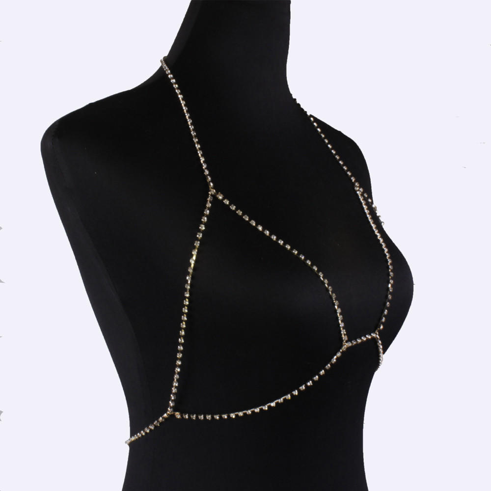 Satın alın Fashion Rhinestone Bra Chain Sexy Harness Bikini Body Chain ...